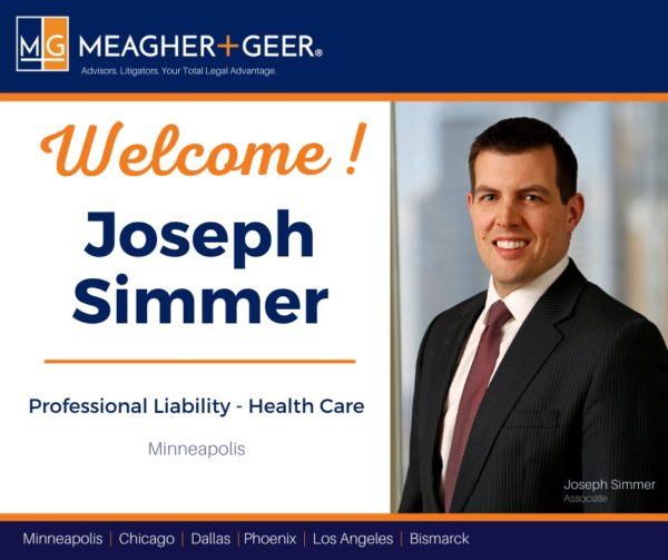 Welcome Joe Simmer - Meagher & Geer